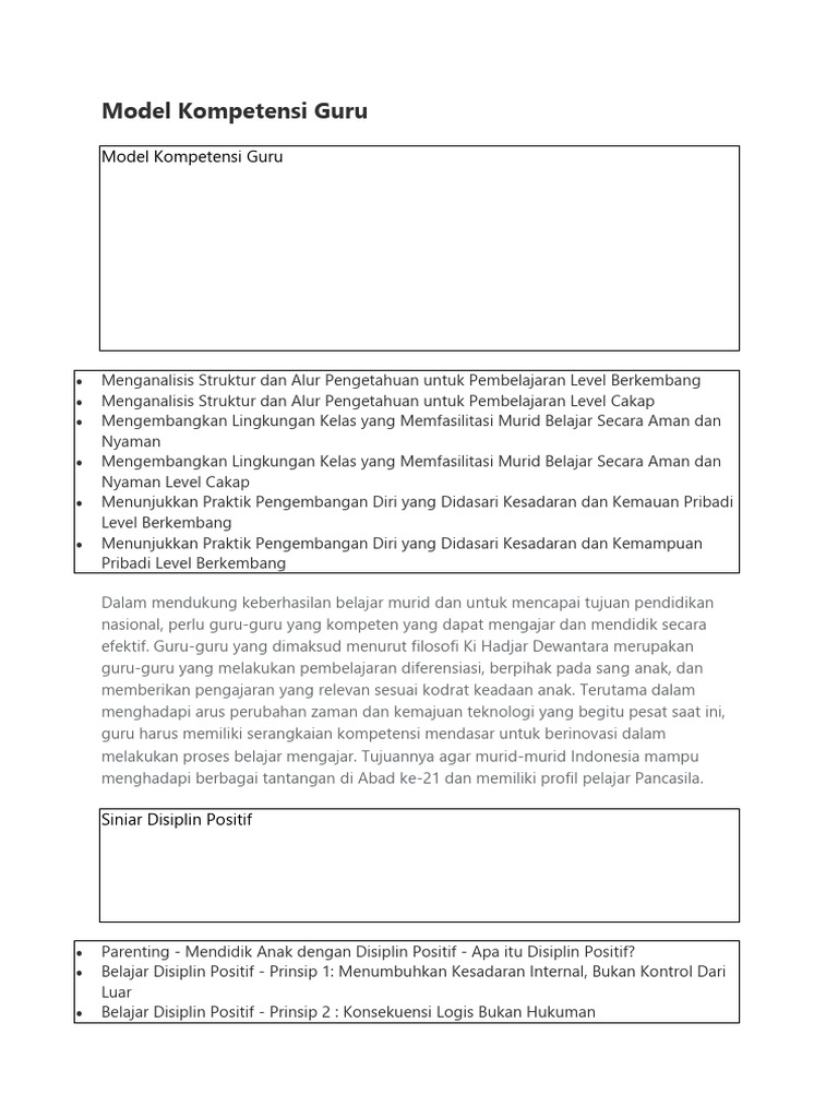 01.Model Kompetensi Guru Dalam Desiplin Positip | PDF