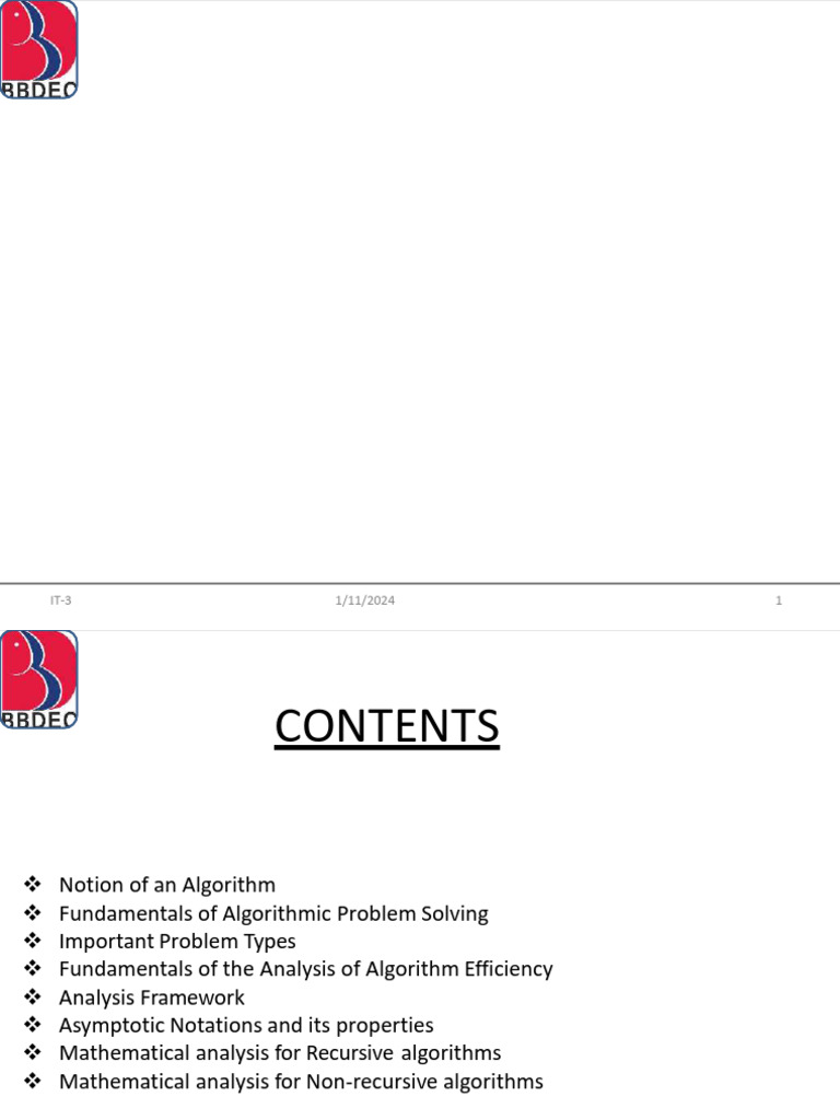 daaunit-1-IT-3 | PDF | Algorithms | Computer Programming