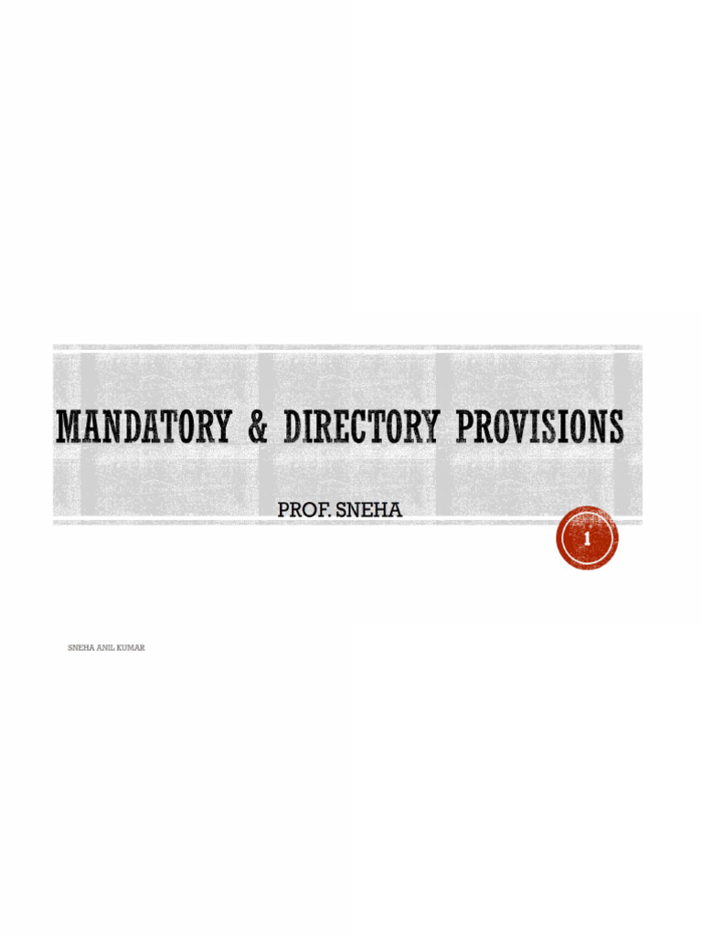 Share Mandatory and Directory Provisions | PDF