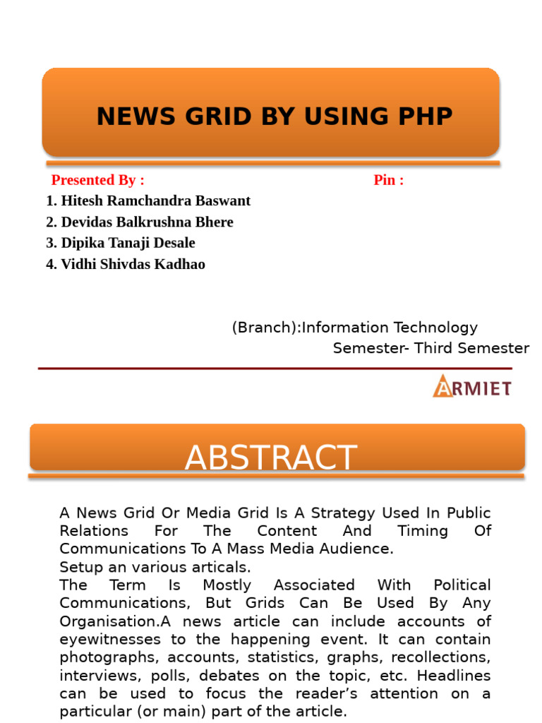 News Grid Development Using PHP | PDF | Software | Databases
