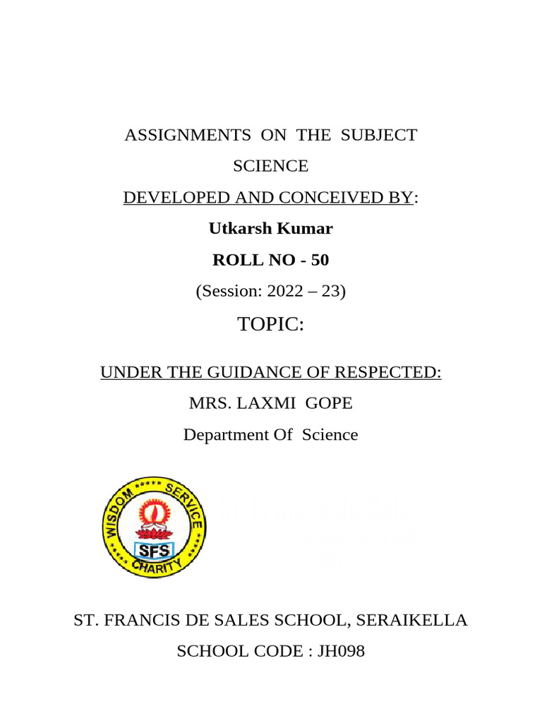 Science Assignments by Utkarsh Kumar | PDF