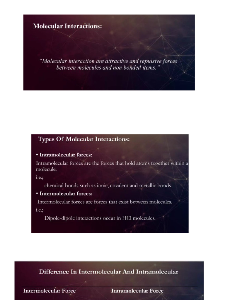 Lecture Molecular Interactions | PDF