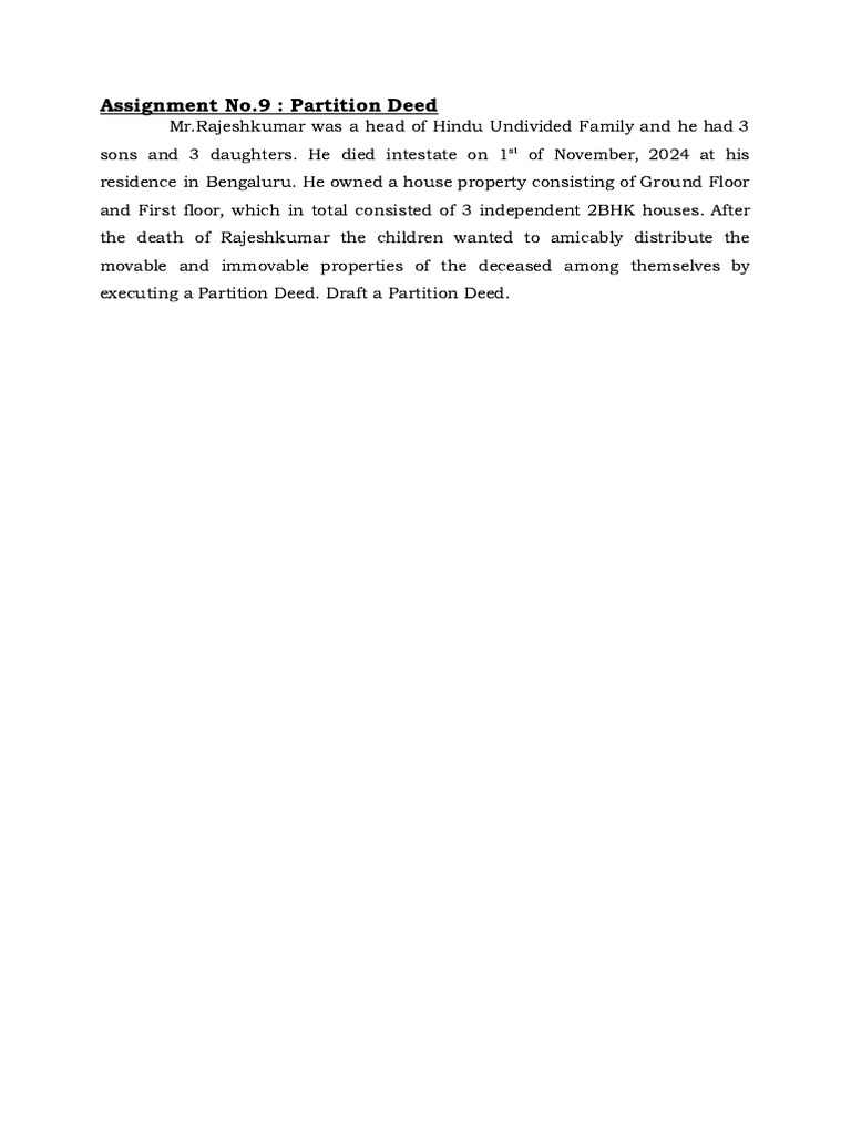 10 Partition Deed.doc | PDF | Civil Law (Common Law) | Natural Resources Law