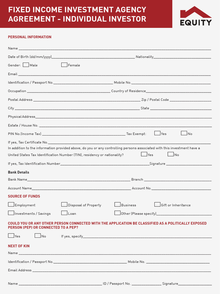 Fixed Income Investment Agreement Form | PDF | Bonds (Finance ...