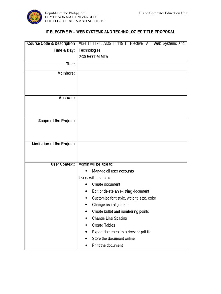 IT Elective IV Web Systems and Technologies | PDF