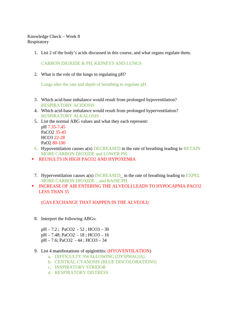 Week 8 Knowledge Check 2 | PDF | Asthma | Pneumonia