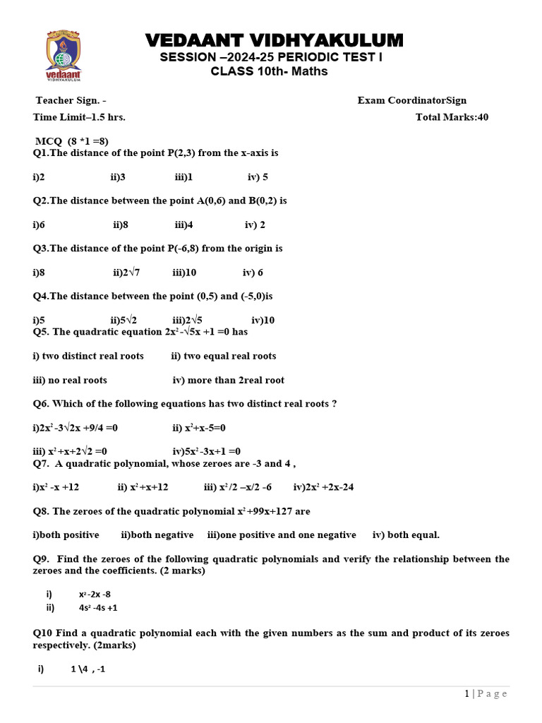 9th maths | PDF | Quadratic Equation | Zero Of A Function