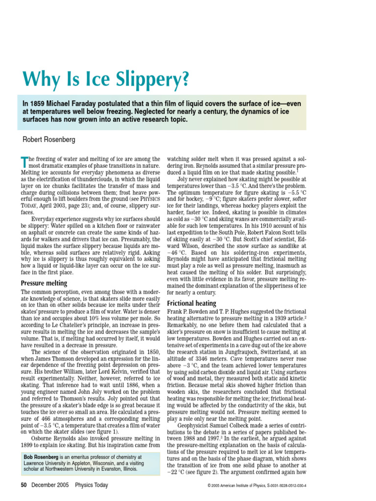 Understanding Ice Slipperiness | PDF | Ice | Liquids