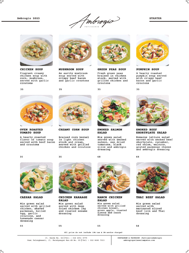 MENU Ambrogio KBP 2024 | PDF