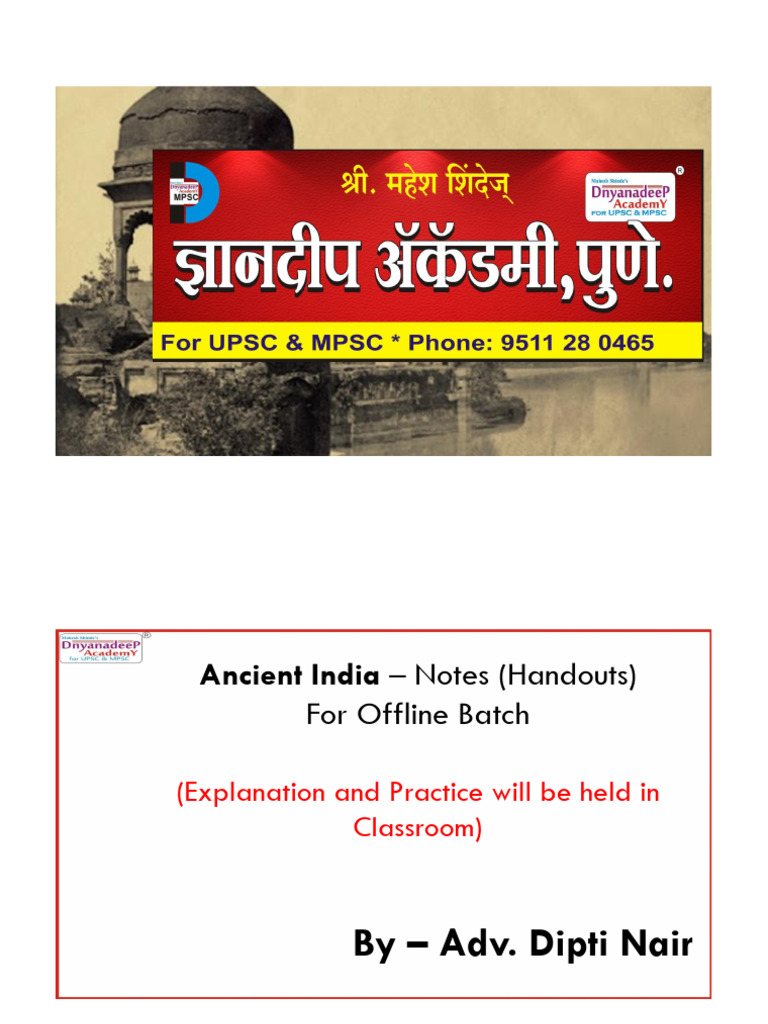 Ancient India by – Adv. Dipti Nair | PDF