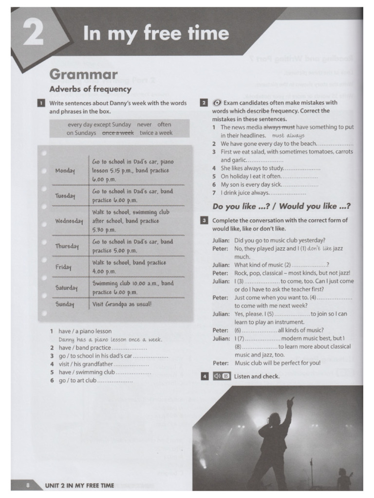Compact Key for Schools 2nd WB-Unit2 - 8-11练习册 | PDF