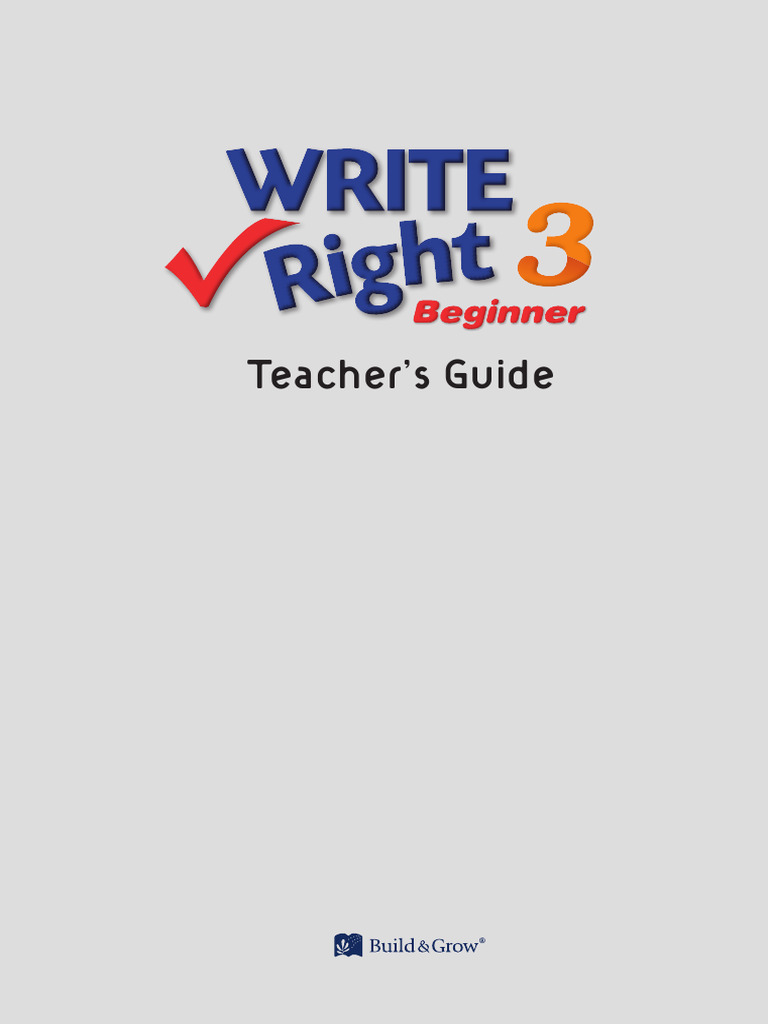 Write Right Beginner 3 - Teacher's Guide | PDF | Brainstorming | Reading Comprehension
