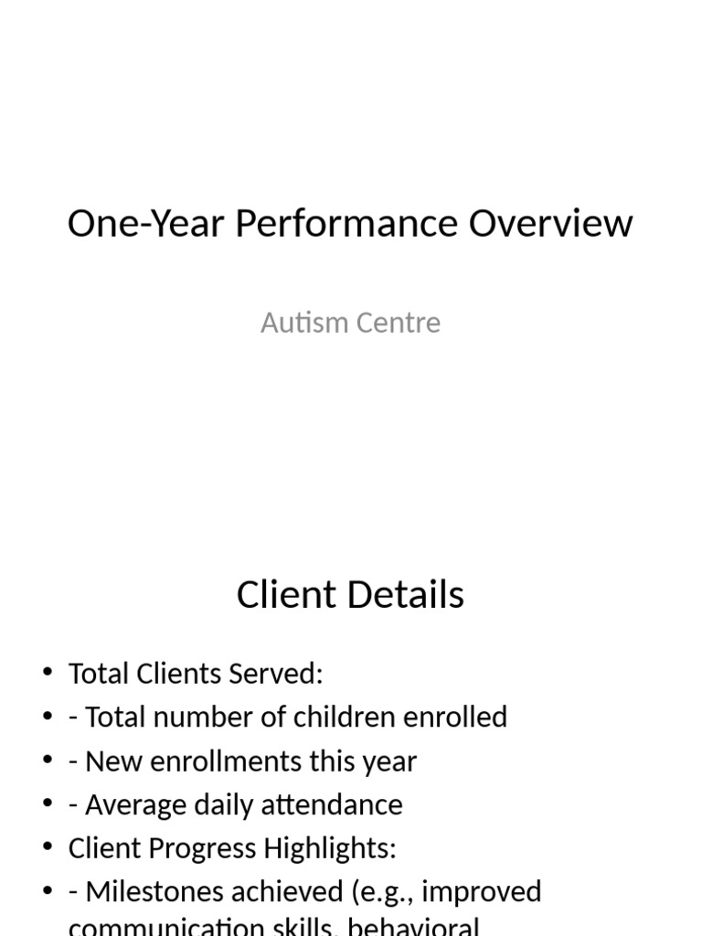 Autism Centre Performance | PDF