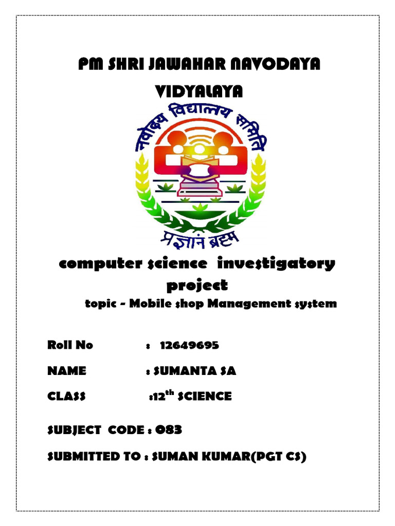 CS PROJECT | PDF | Python (Programming Language) | Software