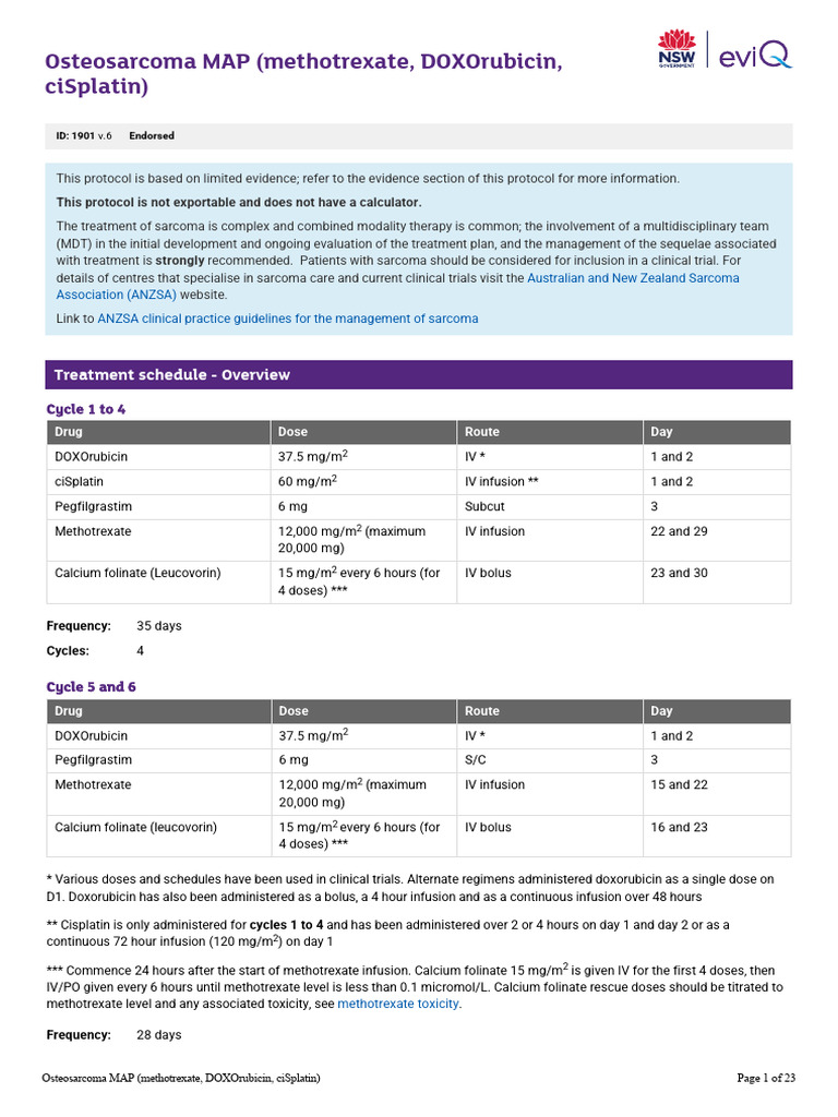 OSTEOSARCOMA MAP TREATMENT | PDF | Chemotherapy | Drugs