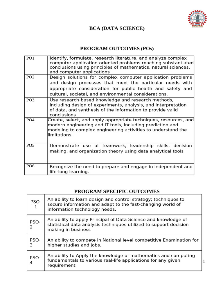 BCA Data Science Program Guide | PDF | Probability Distribution ...
