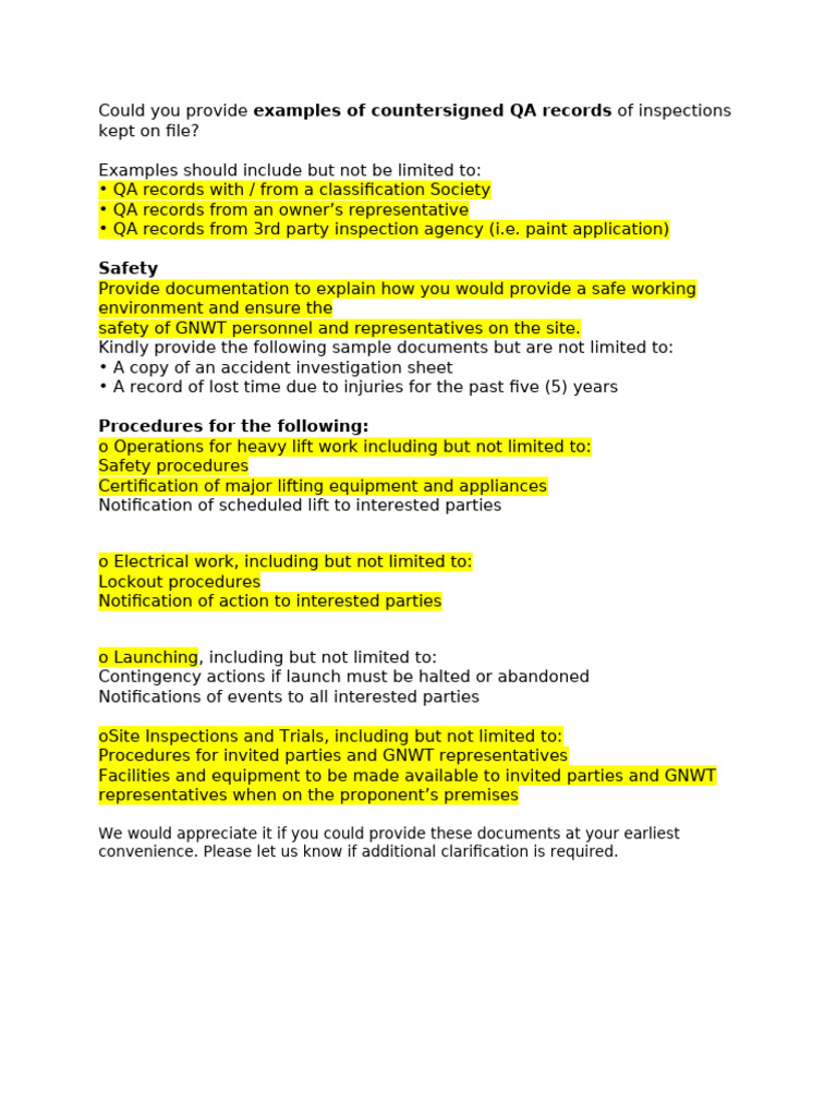 Examples of Countersigned QA Records | PDF