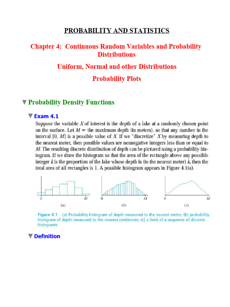 chapter4 | PDF | Probability Distribution | Normal Distribution