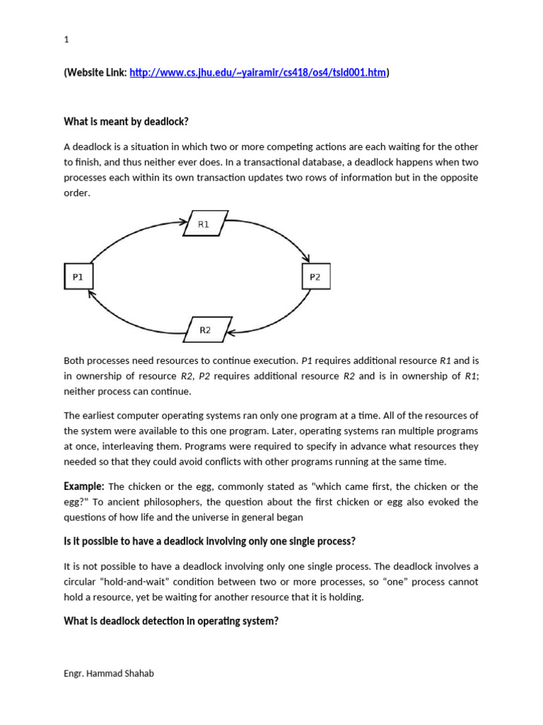 Dead Locks Updated | PDF | Computing | Operating System Technology
