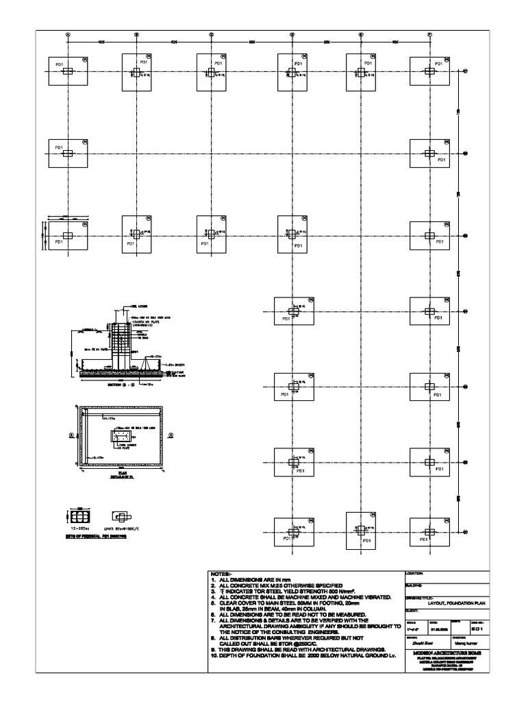 Foundation Plan & Details-Model | PDF