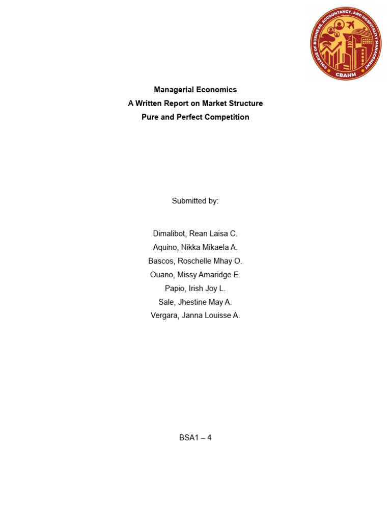 Econ Report | PDF | Perfect Competition | Market (Economics)