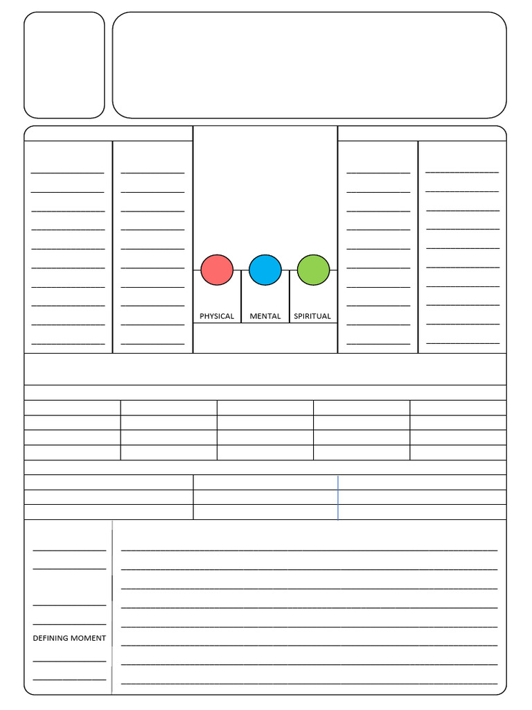Character Sheet - Try System | PDF