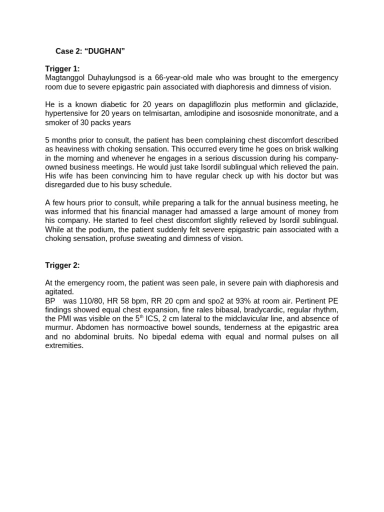 Case 2 Trigger Copy Pdf Medical Specialties Clinical Medicine