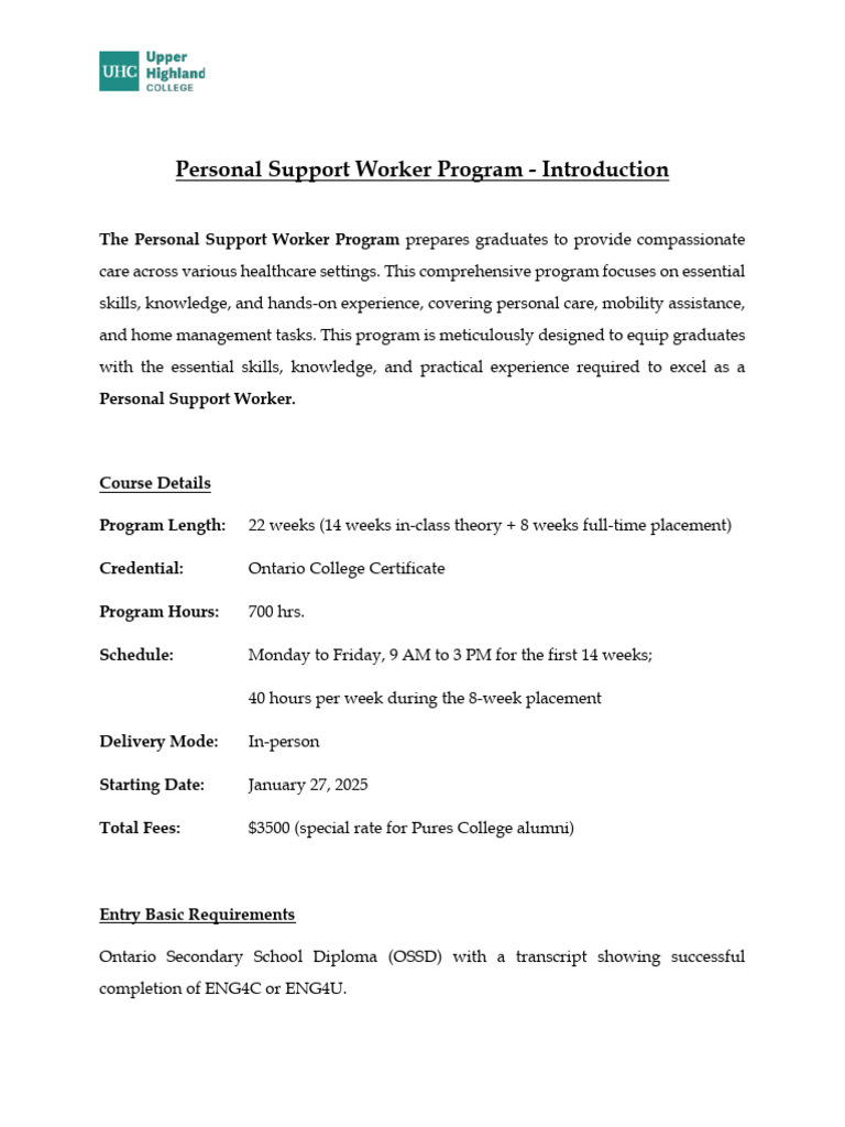 PSW Program - Introduction - UH - Edit | PDF | General Educational ...