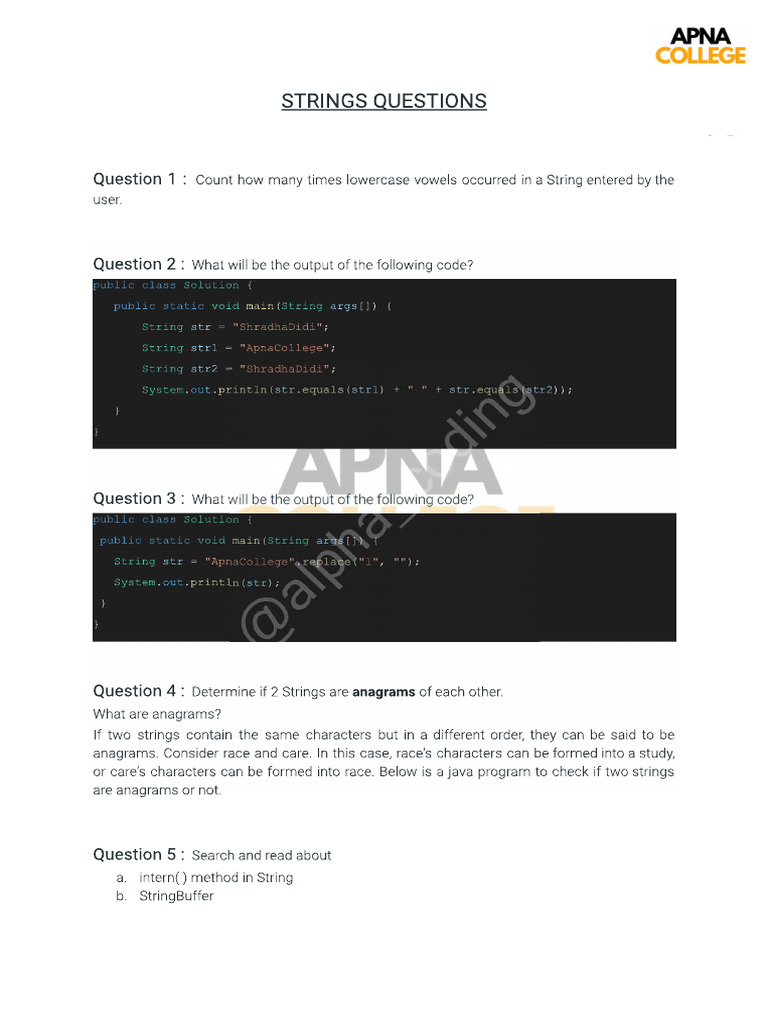 String Question | PDF