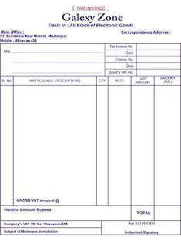 Invoice Cash Bill | PDF