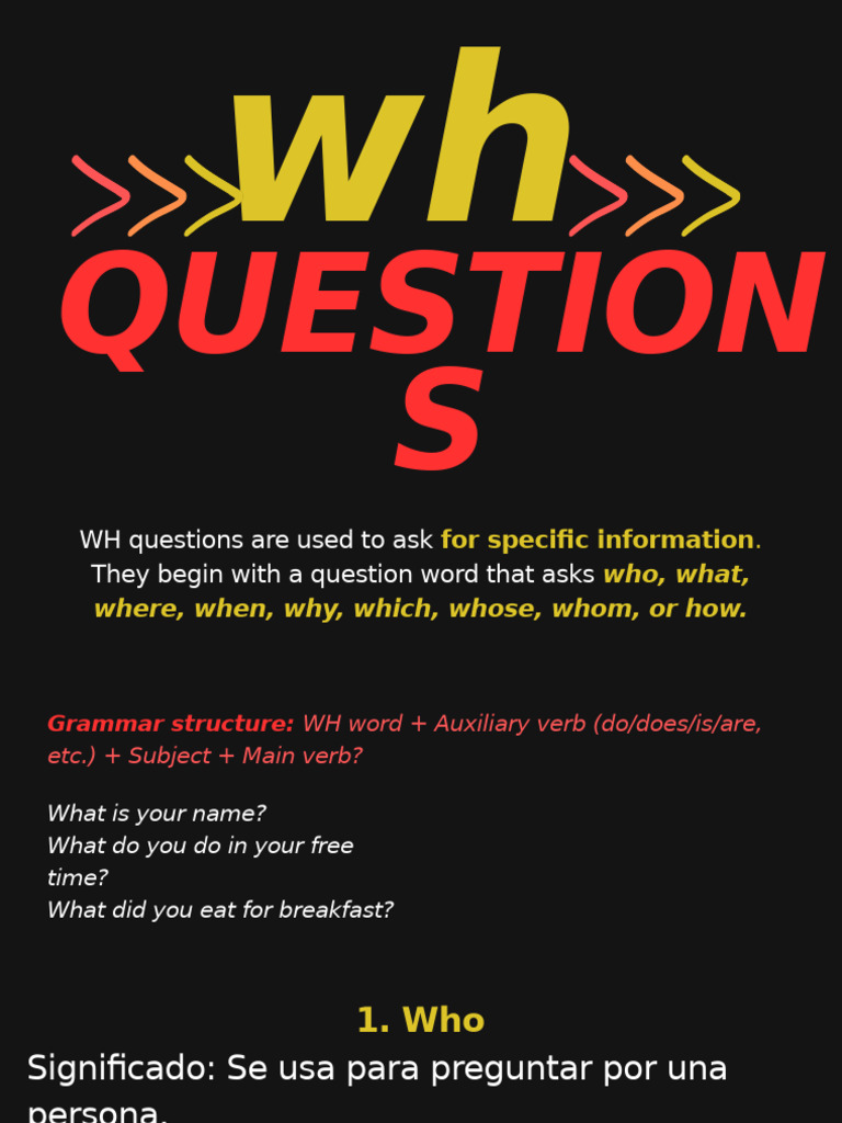 Preguntas WH: Guía y Ejemplos | PDF