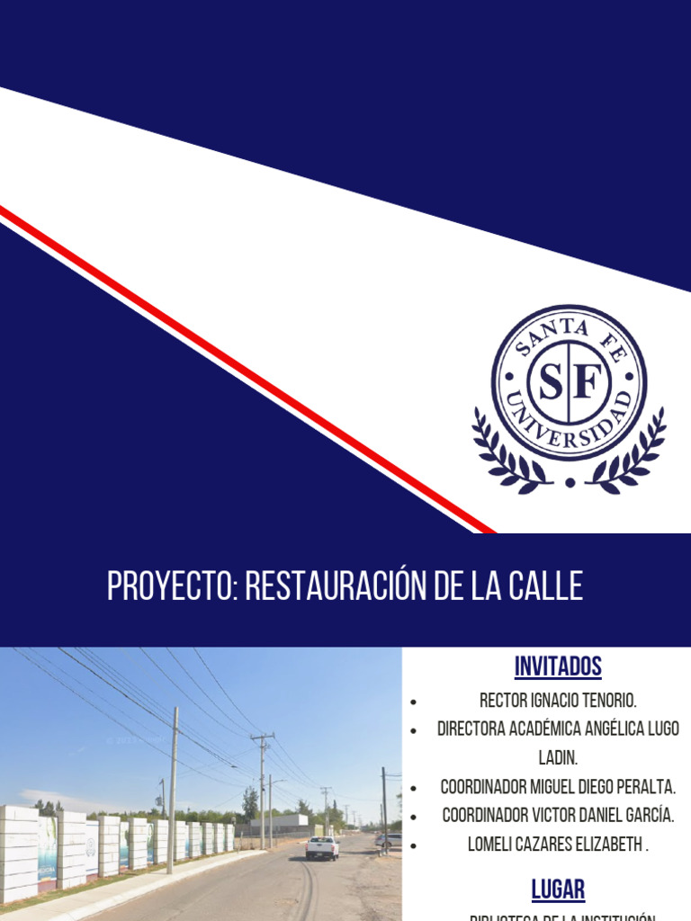 Proyecto Restauración de La Calle | PDF