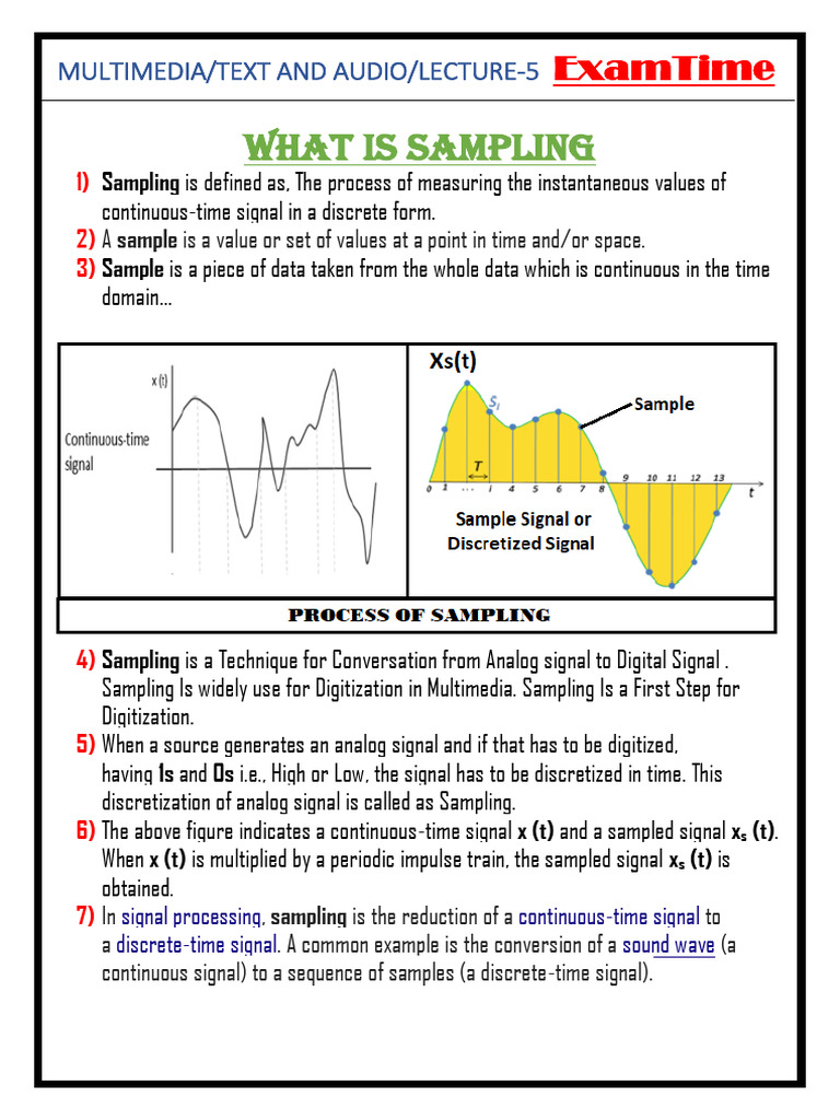 Sampling Basics for Multimedia | PDF