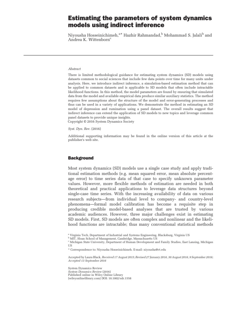 Indirect Inference For SD - 2016 - SDR | PDF | Statistics | Statistical ...