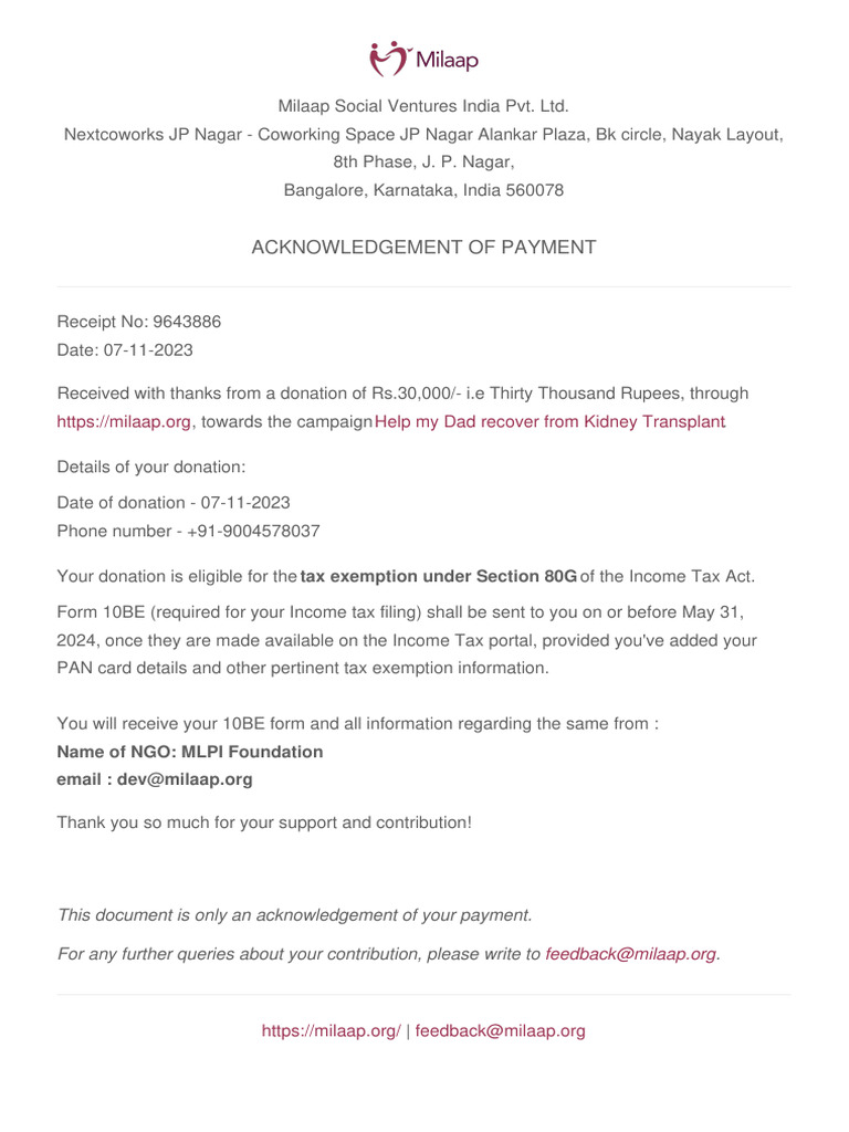 Social Cause Donation Certificate | PDF