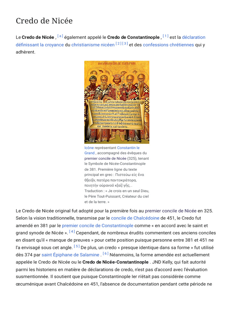 Credo de Nicée-Constantinople expliqué | PDF | Profession de foi ...