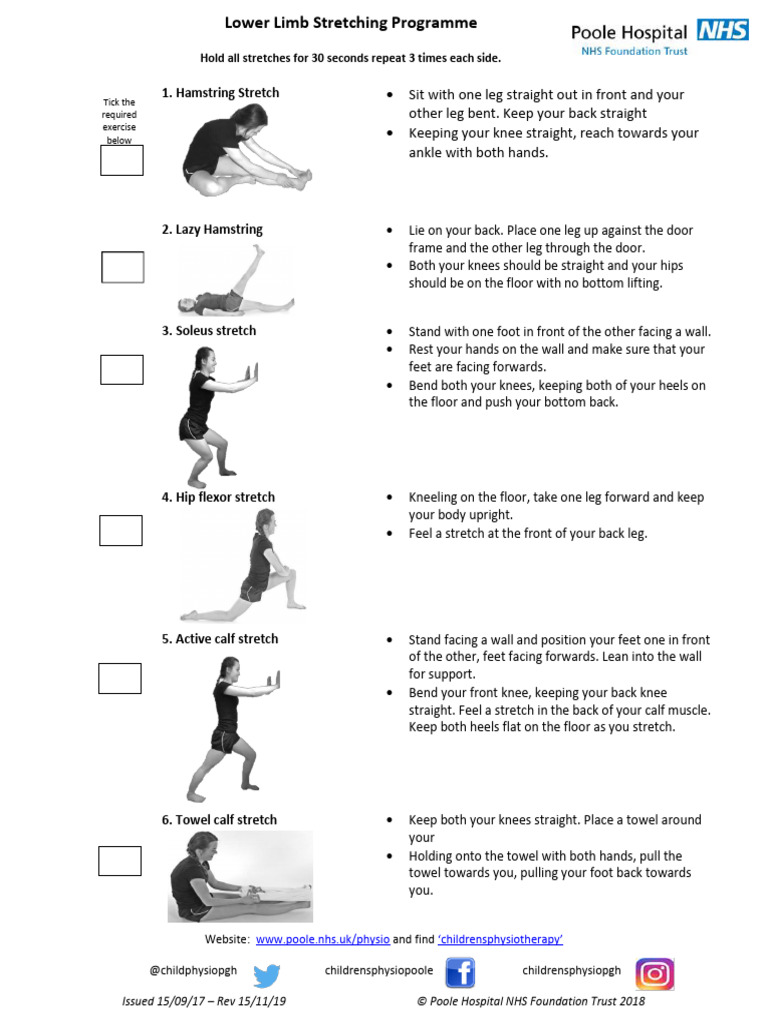 Lower Limb Stretching 2017 Done 2019 (1) | PDF | Foot | Human Leg