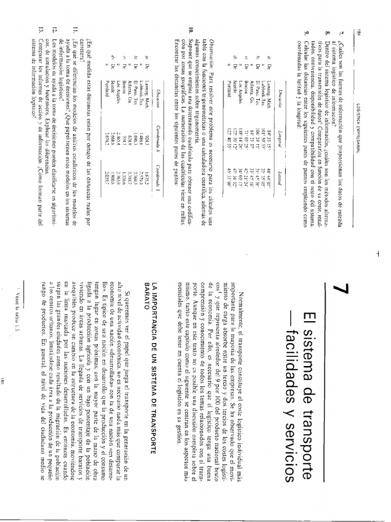 Logistica Empresarial (Ballou) cap 7 8 13 y apendice | PDF