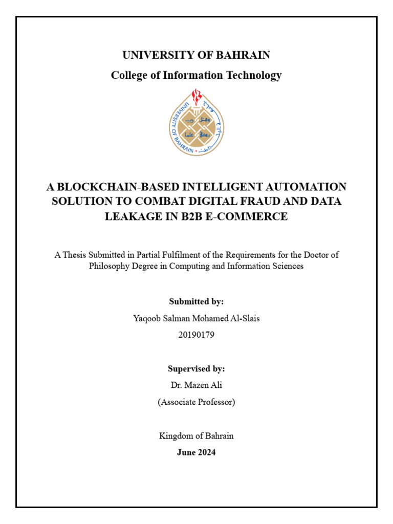 A BLOCKCHAIN-BASED INTELLIGENT AUTOMATION SOLUTION TO COMBAT DIGITAL FRAUD AND DATA LEAKAGE IN ...