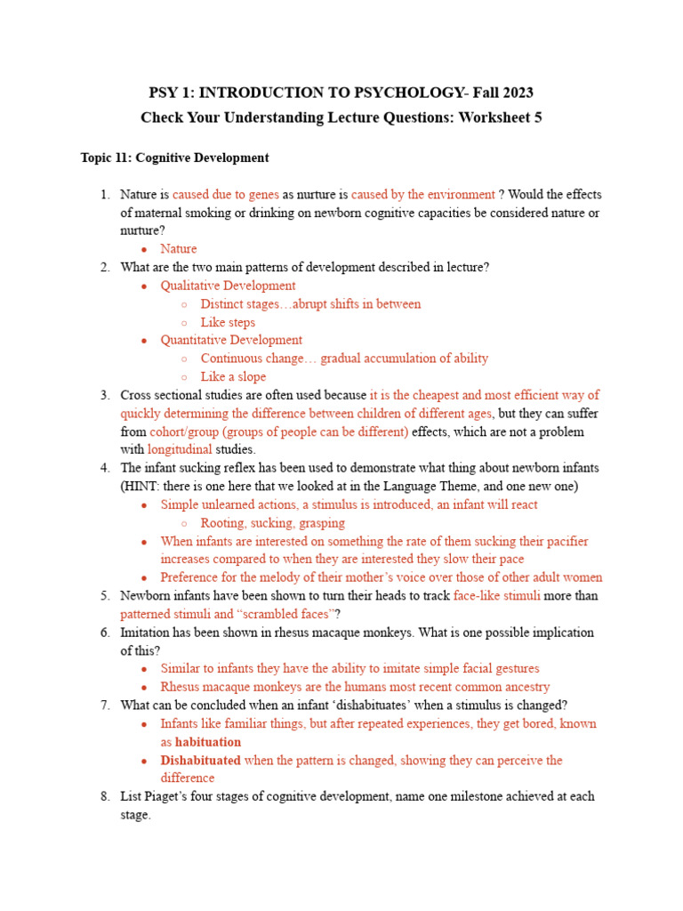 Check Your Understanding - Worksheet 6 (Topics 11, 12, and 13) | PDF ...