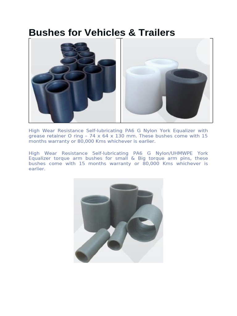 Bushes For Vehicles & Trailers | PDF