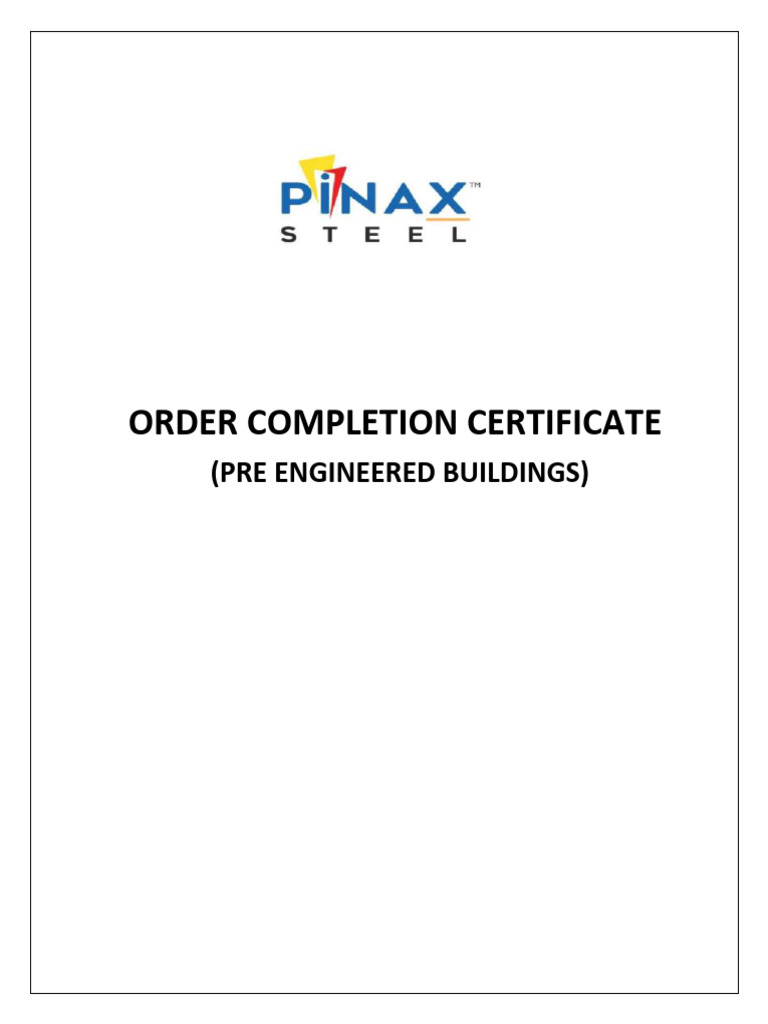 Annex 11 Order Completion PEB | PDF | Business
