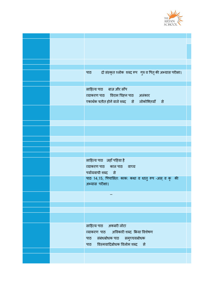Class 8 Test Schedule 1 | PDF