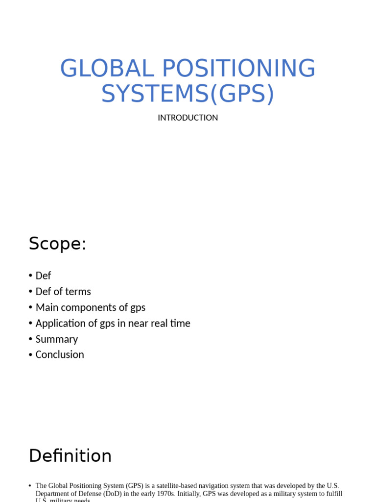 Global Positioning Systems (GPS) | PDF