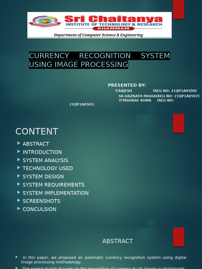 Currency Recognition Ppt3-2 | PDF | Machine Learning | Artificial Intelligence