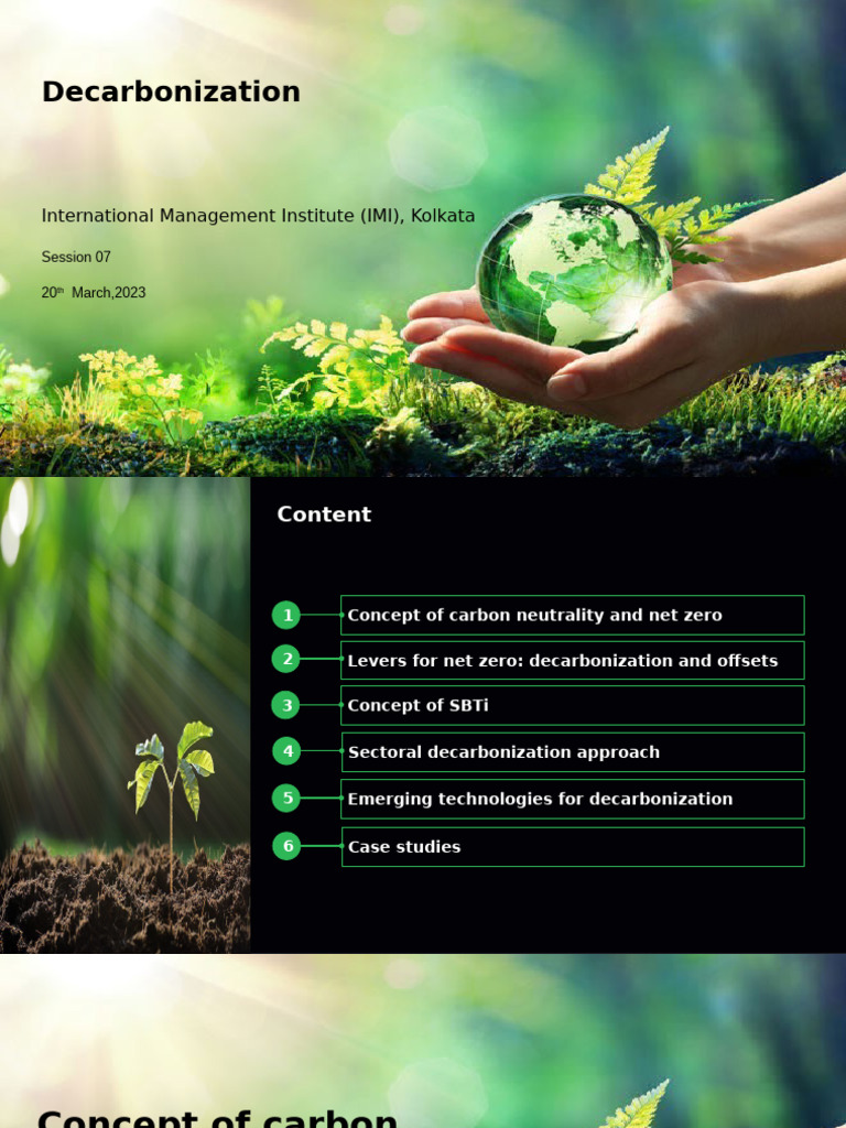 Session 7 - Decarbonization | PDF | Climate Change Mitigation | Greenhouse Gas