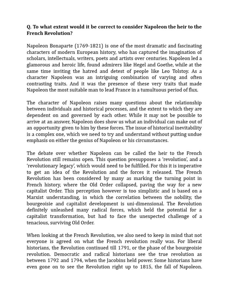 Napoleon Heir To French Revolution | PDF | Napoleon | Catholic Church
