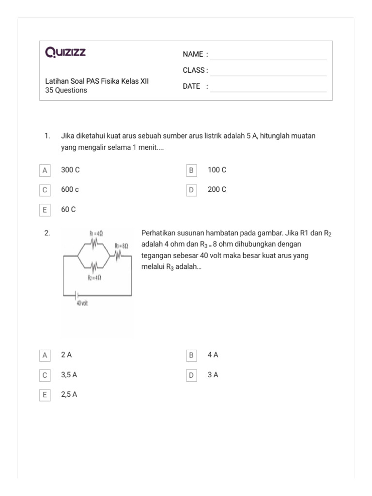 Latihan Soal PAS Fisika Kelas XII | PDF