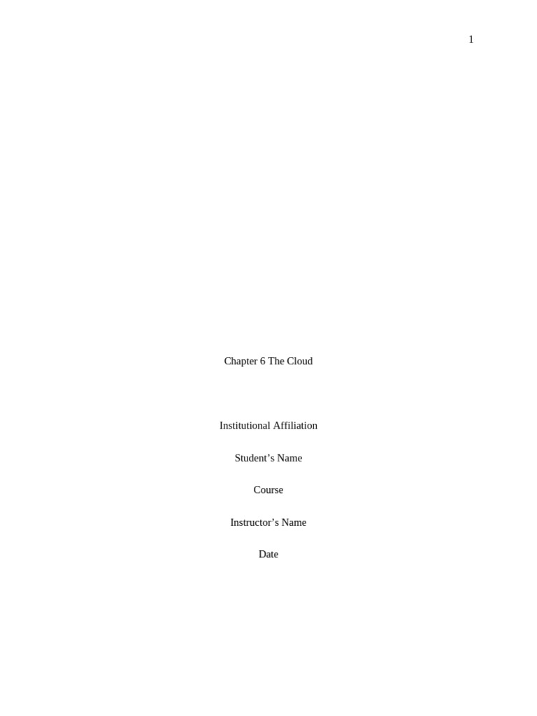 Chapter 6 The Cloud - Edited | PDF | Computer Network | Cloud Computing