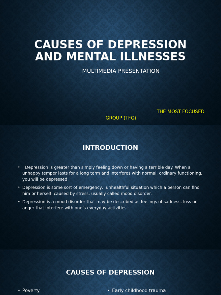 Causes of Depression and Mental Illnesses | PDF | Mental Disorder ...